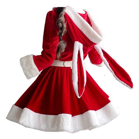 Women Christmas Xmas Lady Santa Claus Cosplay Costume Sexy Lingerie Winter Red Dress Maid