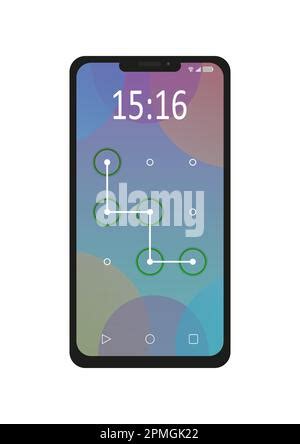 Pattern Lock Smartphone Interface Vector Template Password Mobile Lock Combination App Page