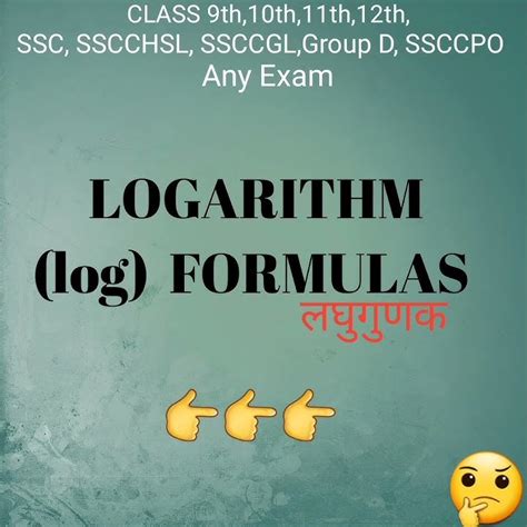 Logarithm Log Class 9th 10th 12th Ssc Sscchsl Ssccgl Groupd