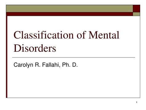Ppt Classification Of Mental Disorders Powerpoint Presentation Free Download Id3080928