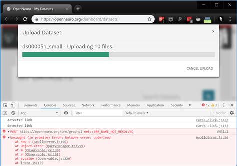 upload errors are not passed to the user · issue 793 · openneuroorg