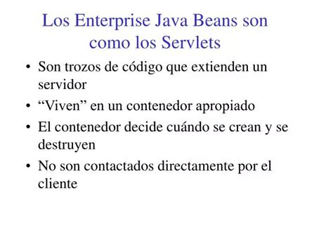 ppt los enterprise java beans son como los servlets powerpoint