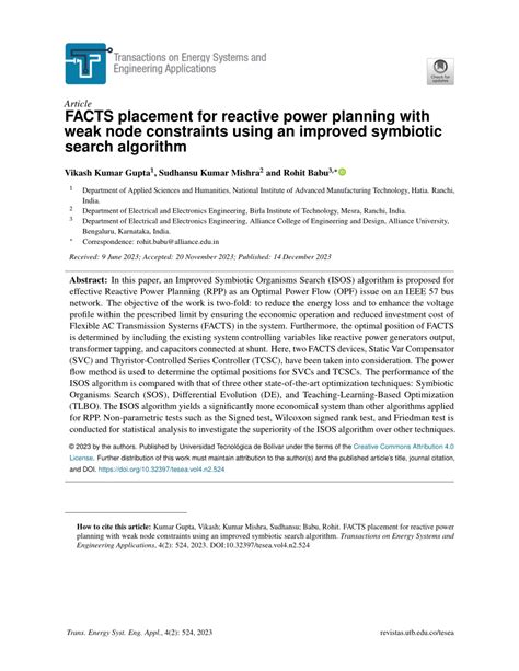 pdf facts placement for reactive power planning with weak node