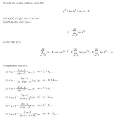 solved consider the variable coefficient linear ode y