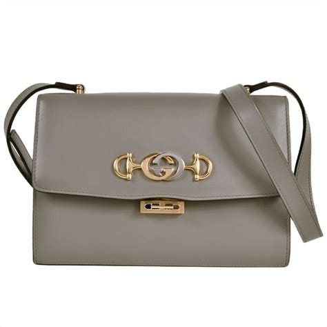 Gucci Bags Gucci Gray Leather Shoulder Bag Poshmark