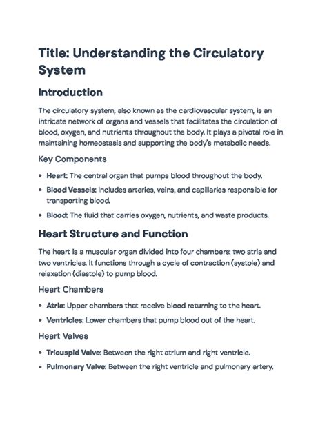 Understanding The Circulatory System Components Functions And Health