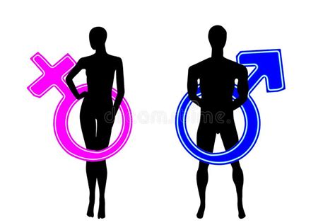 Silhouette Vector Image Of Male And Female Gender Symbol Isolated On