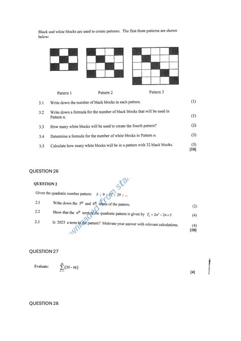 Grade 12 Paper 1 Number Patterns Questions Pdf