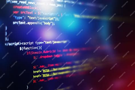 Premium Photo Software Developer Programming Code Abstract Computer Script Code Selective Focus