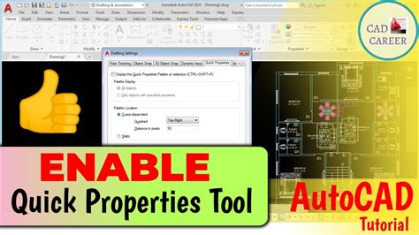 Enable Quick Properties Tool In Autocad Autocad Tutorial For Beginners 3 Cad Career Youtube
