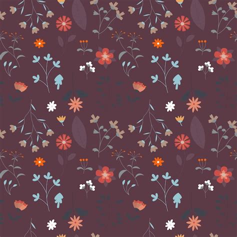 Premium Vector Abstract Flat Hand Draw Floral Pattern Background Vector