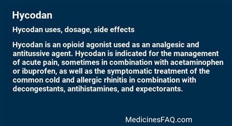 Hycodan Uses Dosage Side Effects Food Interaction And Faq