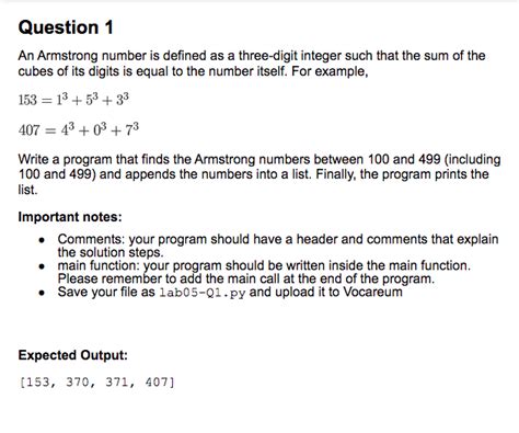 Solved Question 1 An Armstrong Number Is Defined As A