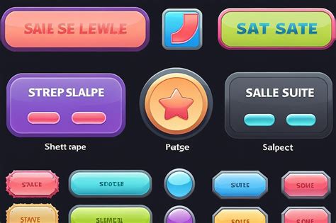 Soft Style Game Ui Vector Set Select Level And Level Start Popup Button