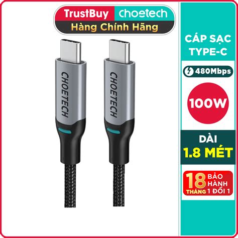 Dây Cáp Sạc Nhanh Usb Type C To Type C 100w Dài 1 8m Chuyên Sạc Iphone