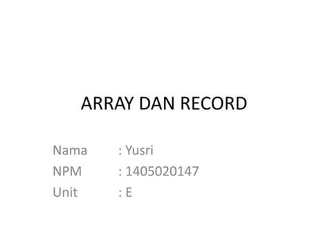 Record Dan Array Pptx