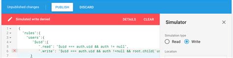Json Ios Is Write Denied Error In Firebase Security Rules Or In The