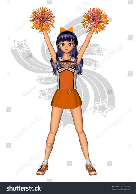 Cheerleader Cheer Motion High V Cheerleader 스톡 일러스트 223976563