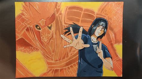Drawing Itachi Uchiha Susanoo Collaboration With