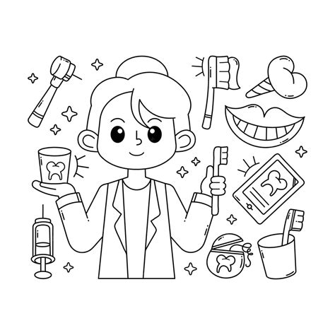 Free Vector Hand Drawn Dentist Drawing Illustration