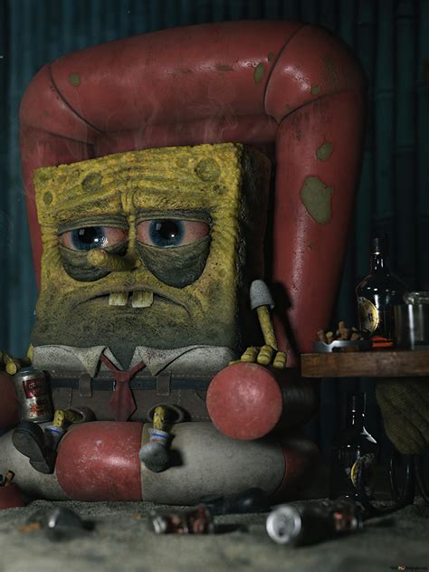 Old Spongebob And His Old Pet Grey Watching Movie Together 4k Wallpaper