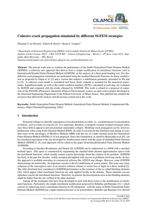 Pdf Cohesive Crack Propagation Simulated By Different Sgfem Strategies