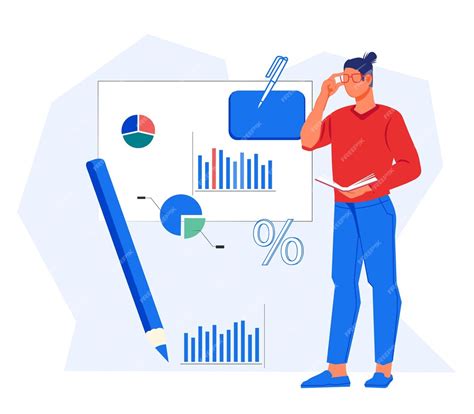 Premium Vector Business Analyst Analyzing Financial Statistics Report