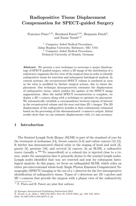 Pdf Radiopositive Tissue Displacement Compensation For Spect Guided Surgery