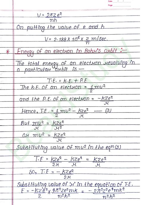 Atoms Class 12 Physics Chapter 12 Notes Handwritten Notes Pdf Download