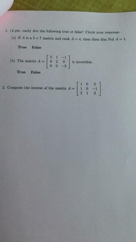solved 1 4 pts each are the following true or false