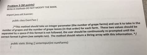 Solved Problem 3 30 Points Write In Methods Do Not Modify