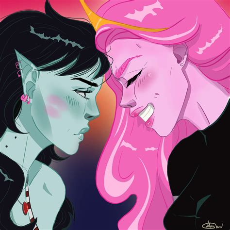 Princess Bubblegum And Marceline Kissing