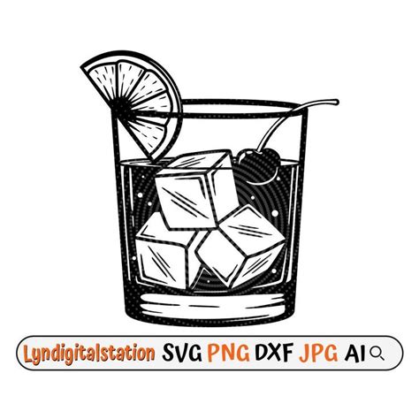 Cocktail Svg Alchol Drinks Clipart Cocktail Glass Cut File Cocktail Drinks Stencil
