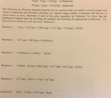 Solved H2 G 0 G H2o G Unbalanced 2 H2 G O G 2
