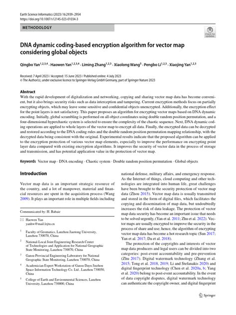Dna Dynamic Coding Based Encryption Algorithm For Vector Map