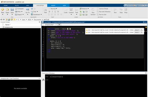 Simpsons Rule Rmatlab