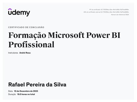 Udemy Course Completion Certificate Rafael P Silva