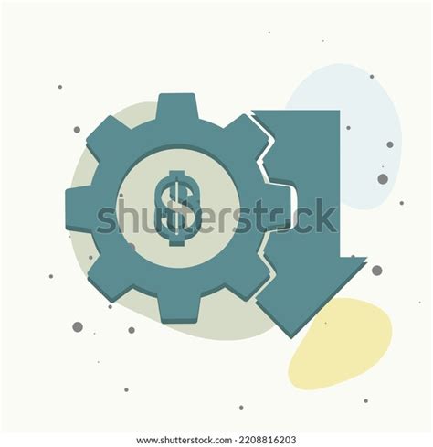 Cost Reduction Vector Icon On Multicolored Stock Vector Royalty Free