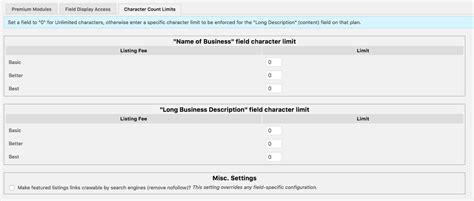 Restrictions Module Business Directory