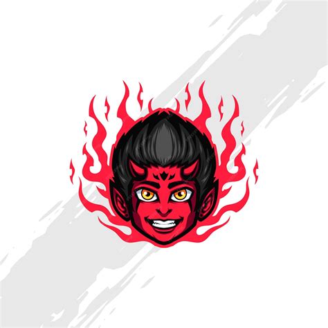 Premium Vector The Head Of A Devilish Boy Mascot Logo