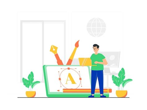 Ux 컨셉 일러스트레이션 프리미엄 벡터