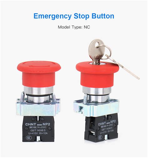 WaveTopSign Emergency Stop Button NC Rated Current A For CO Laser Wavetopsign