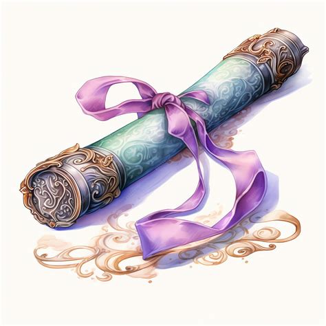 Premium Ai Image Beautiful Spellscroll Tied With A Silk Ribbon