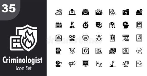 Criminologist Set Crime Scene Investigation Forensic Science Symbols