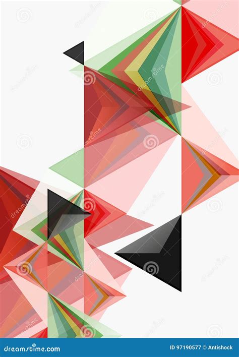 Triangular Low Poly Vector A4 Size Geometric Abstract Template Stock Vector Illustration Of