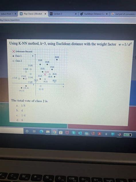 Solved Using K Nn Method K3 Using Euclidean Distance With