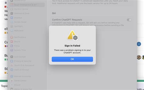 sign in failed with macos sequoia 15 2 chatgpt extension in system