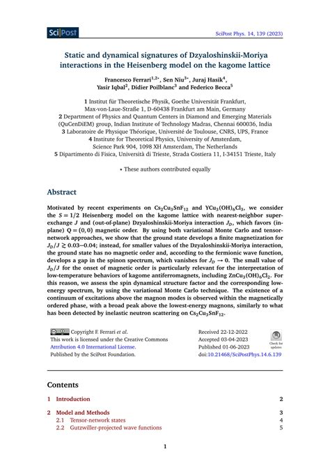 Pdf Static And Dynamical Signatures Of Dzyaloshinskii Moriya Interactions In The Heisenberg