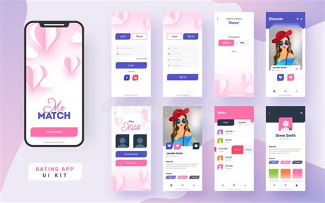 Dating App Ui Kit For Responsive Mobile App Or Website With Different Gui Layout Including User