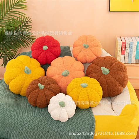 Gối Đệm Ghế Sofa Vải Len Dệt Kim Phong Cách Bí Ngô Halloween Trang Trí